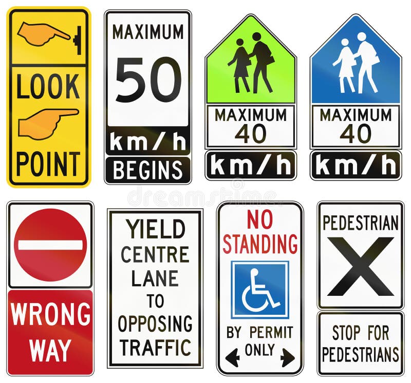 Guide Road Signs in Ontario - Canada Stock Illustration - Illustration ...