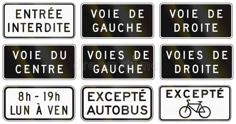 Regulatory Road Signs in Quebec - Canada Stock Illustration ...