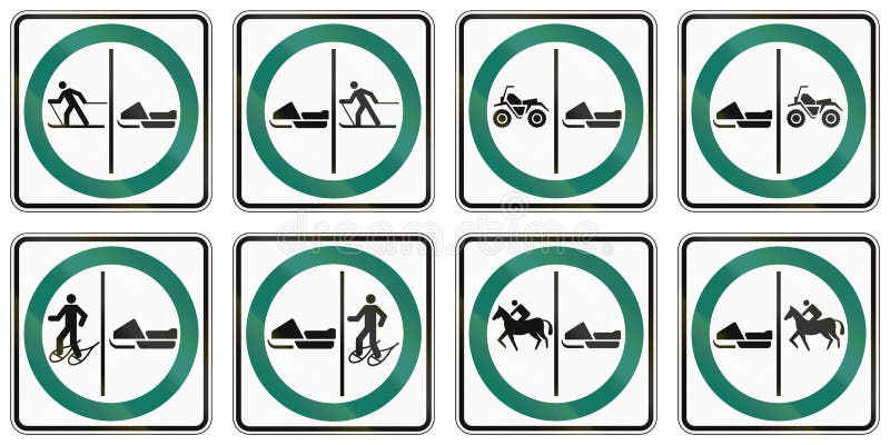 Regulatory Road Signs in Quebec - Canada Stock Illustration ...