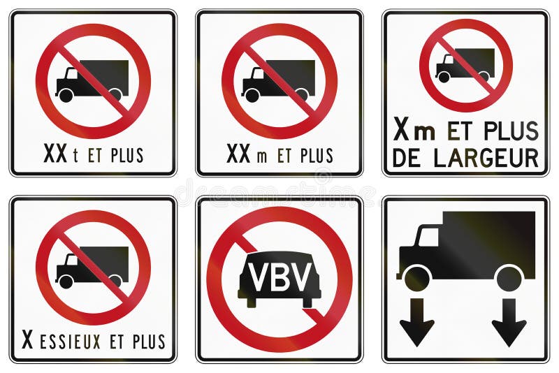 Regulatory Road Signs in Quebec - Canada Stock Illustration ...