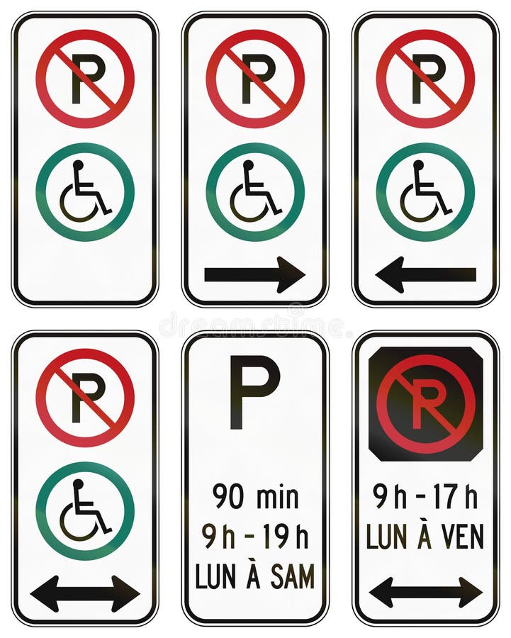 Regulatory Road Signs In Quebec - Canada Stock Illustration ...