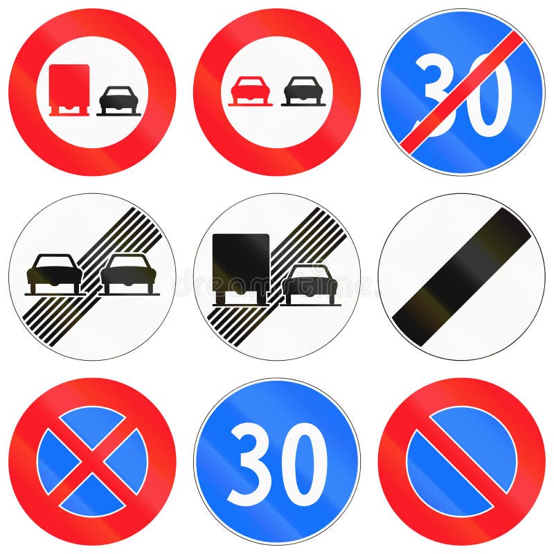 Regulatory Road Signs Used in Switzerland Stock Illustration ...