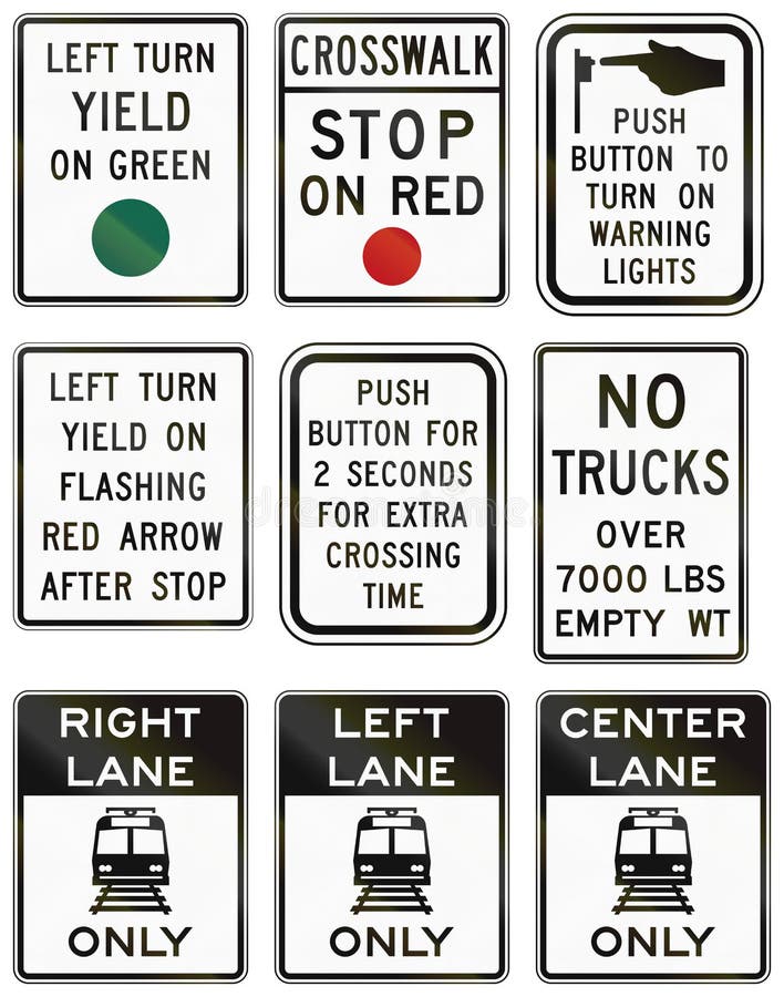 Regulatory United States MUTCD Road Signs Stock Illustration ...