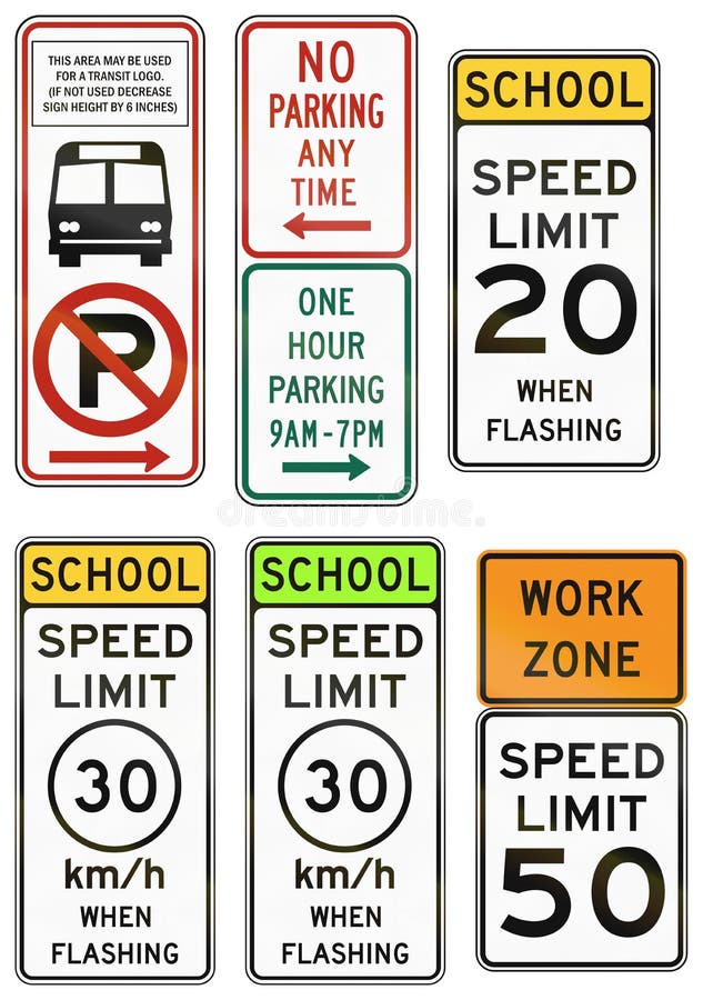 Regulatory United States MUTCD Road Signs Stock Illustration ...