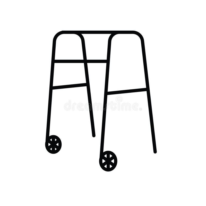 Rehabilitation Frame Indoor, Walker Rollator Icon Icon Stock Vector ...