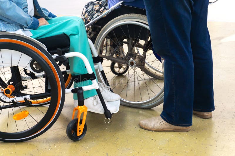 Rehabilitation of People with Disabilities. Wheelchair Close-up Stock ...