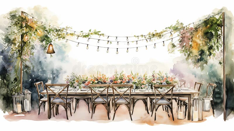 Watercolor Wedding Rehearsal Stock Illustrations – 7 Watercolor Wedding ...