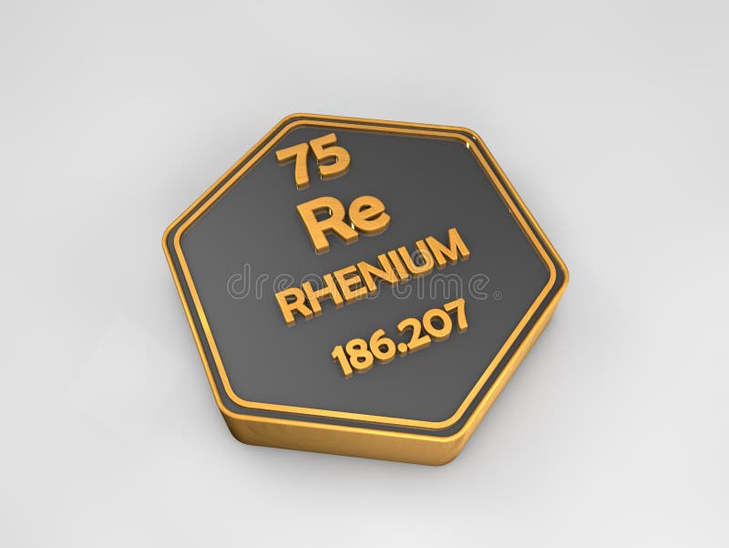 Rehnium - Re - Chemical Element Periodic Table Hexagonal Shape Stock ...