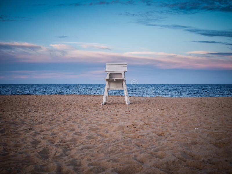 Lifeguard Chair on Beach, Cape Cod Stock Photo - Image of cape ...