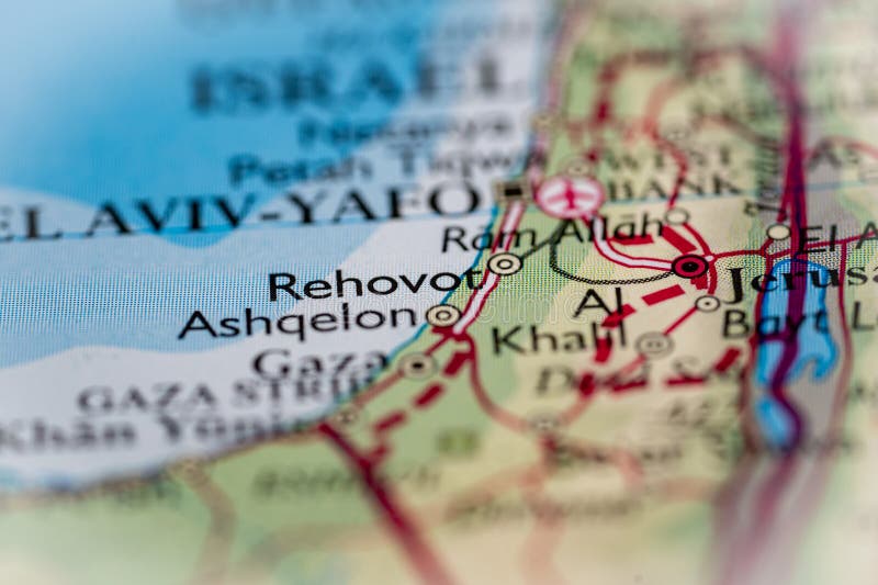 Rehovot, Israel Highlighted on a World Map Stock Image - Image of ...