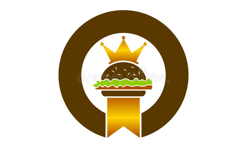 Rei Burger Logo Design Template Ilustração do Vetor - Ilustração de ...