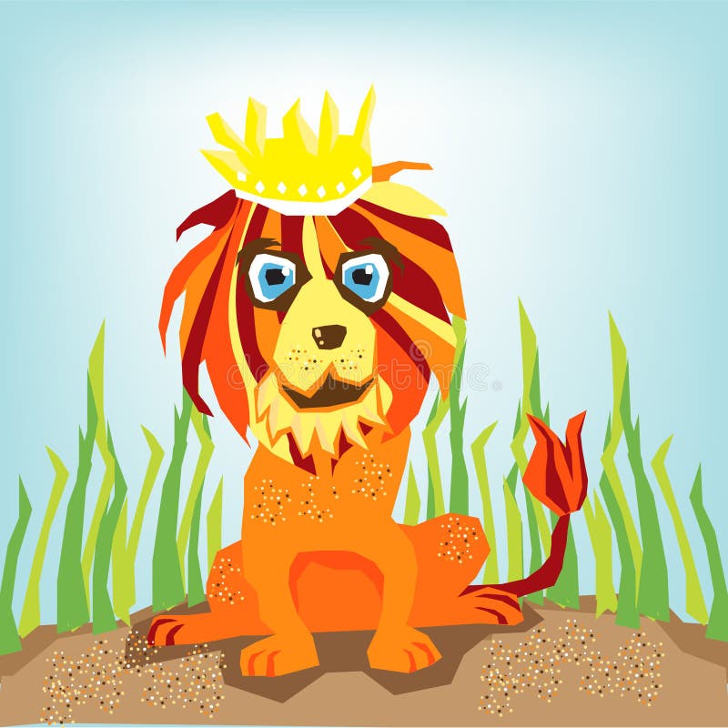 Leão, rei da selva ilustração do vetor. Ilustração de arte - 21177619