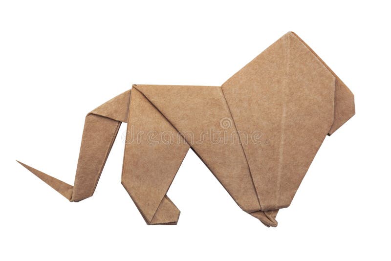 Rei do leão do origâmi foto de stock. Imagem de triângulo - 92323026