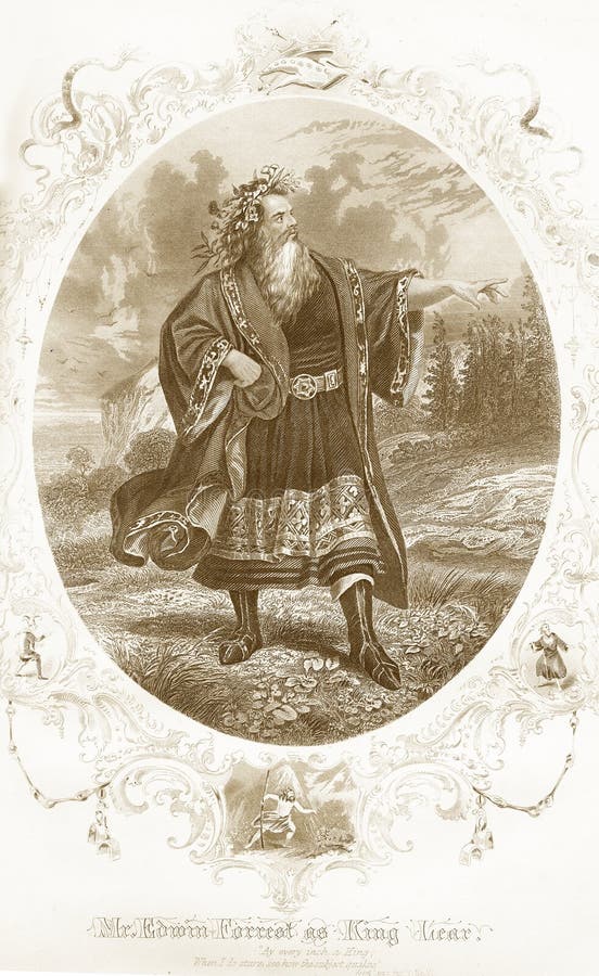 Rei Lear, Actuado Por Edwin Forrest Ilustração Stock - Ilustração de ...
