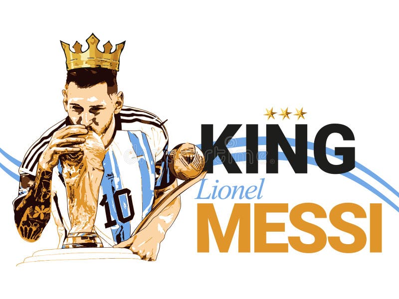 Rei leonel messi foto editorial. Ilustração de quadrinhos - 265826756