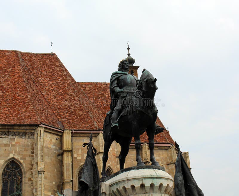 Rei Matthias Corvin Statue imagem de stock. Imagem de velho - 124729617