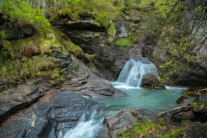 Reichenbach Waterfall. Upper Part of the Reichenbach Falls Stock Image ...