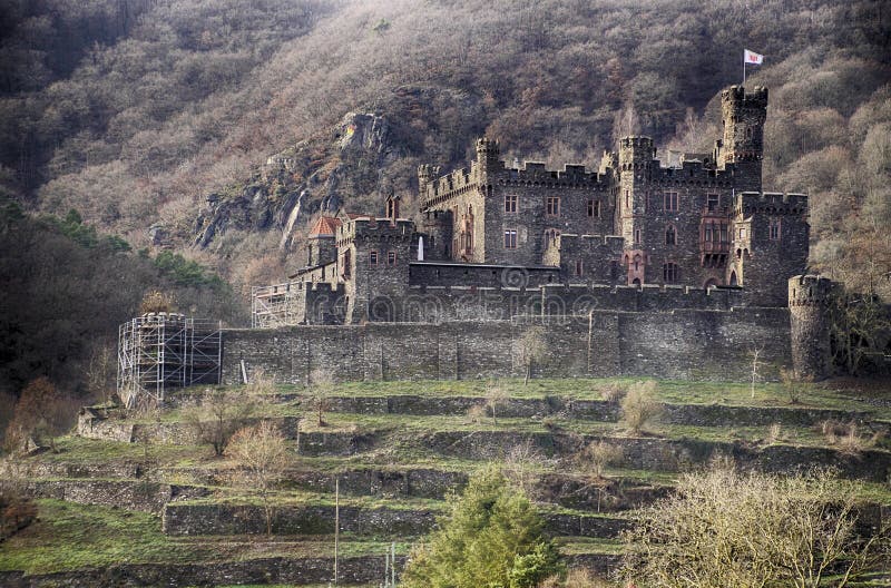 Reichenstein Castle on the Rhine Stock Photo - Image of germany, fort ...