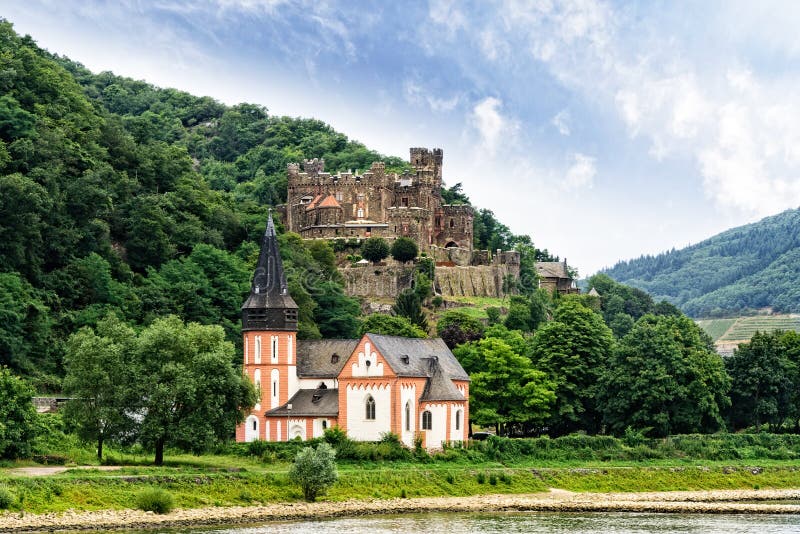 The Reichenstein Castle on the Rhine Stock Image - Image of germany ...
