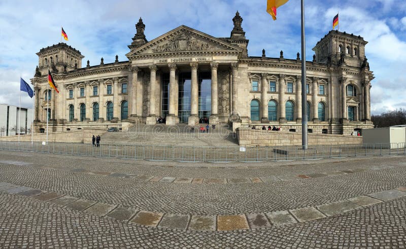 Reichstag Building, Front View. Panorama of the Reichstag Building ...
