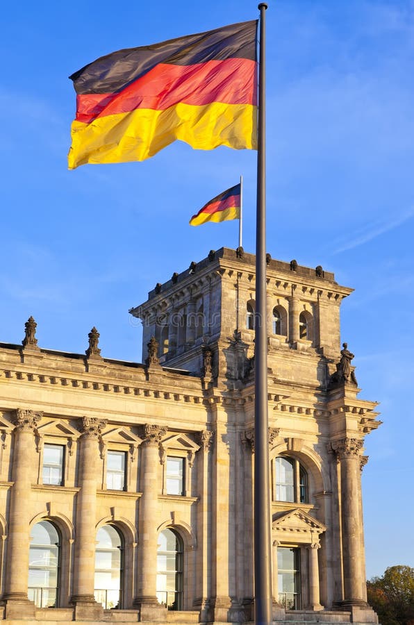 German Flag in Front of the Bundestag Stock Photo - Image of berlin ...