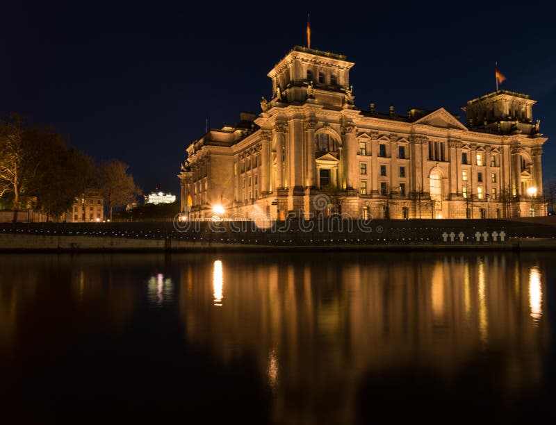 Reichstag at Night / Bundestag, Berlin Stock Image - Image of blue ...