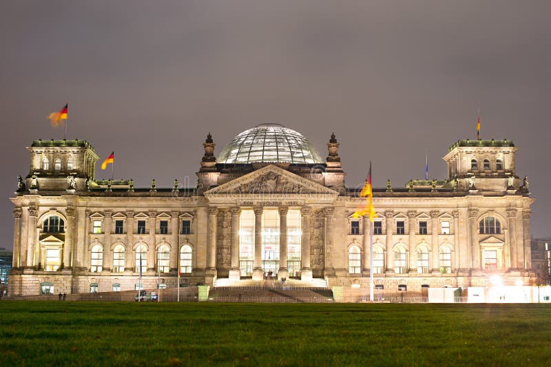 Reichstag at night stock photo. Image of building, illumination - 47473556