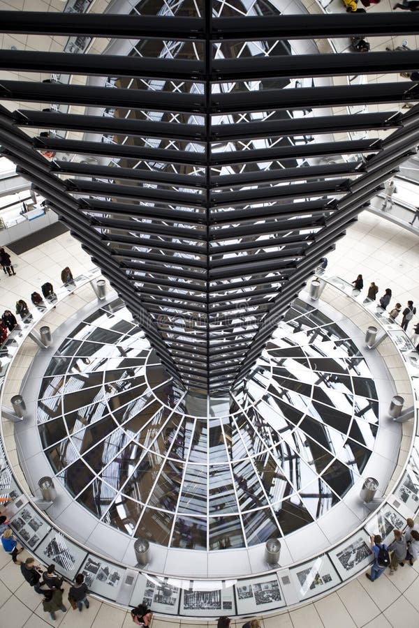 Reichstag - Parliament Building, Inside the Glass Dome. Berlin ...