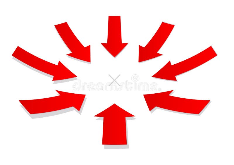 Reichweite Der Roten Pfeile Vektor Abbildung - Illustration von punkt ...