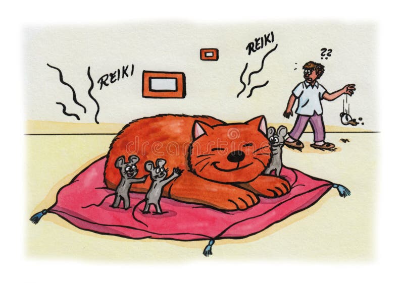 Reiki Cat Bruno (2007) stock illustration. Illustration of reiki - 54018864