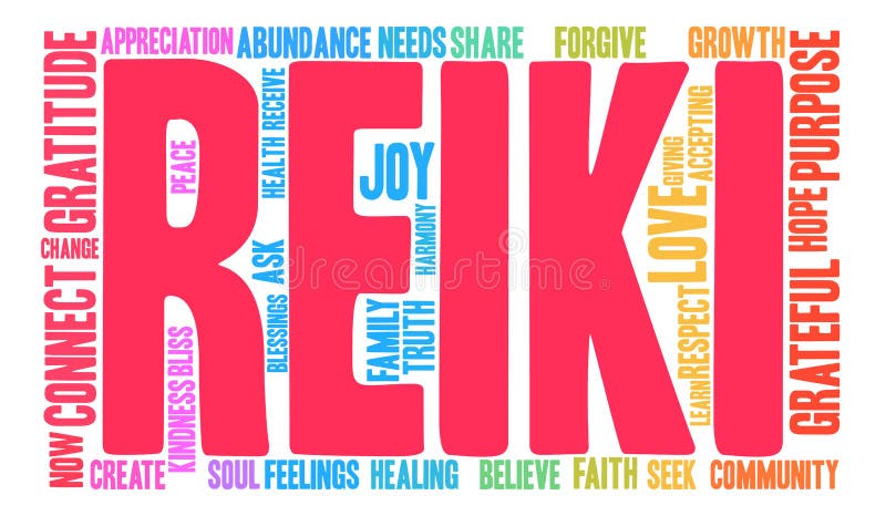 Reiki Word Cloud stock vector. Illustration of holistic - 104015123