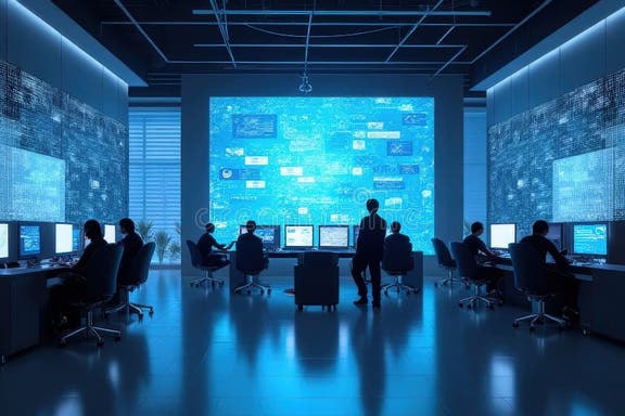 Reimagining Office Environments: Exploring Virtual Workspaces Stock ...