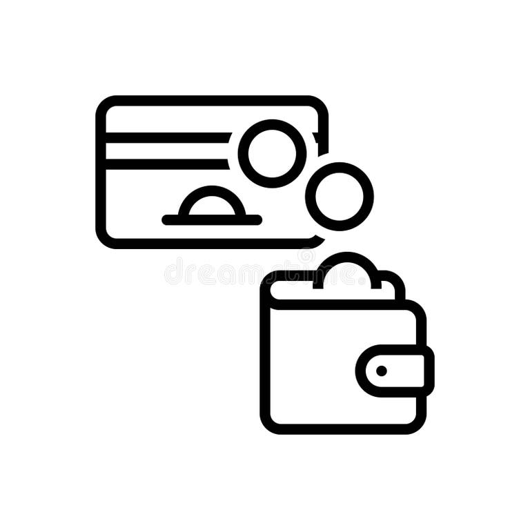 Black Line Icon for Reimbursement, Payment and Income Stock Vector ...