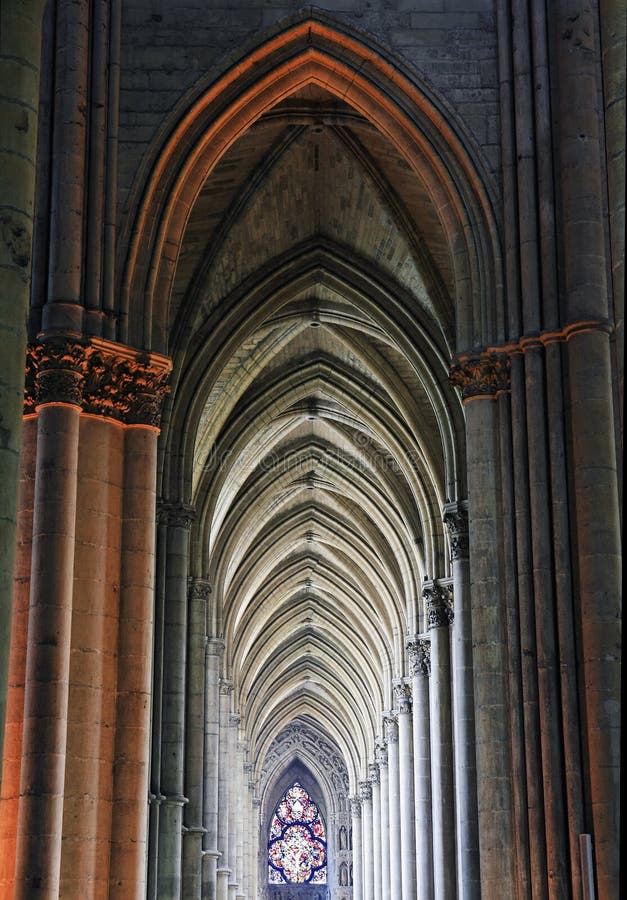 Reims Cathedral Gothic Arcades Editorial Stock Photo - Image of dame ...