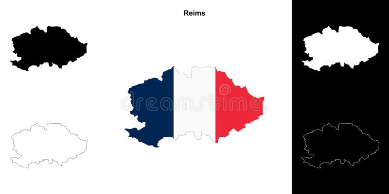 Reims outline map stock illustration. Illustration of territory - 361904284