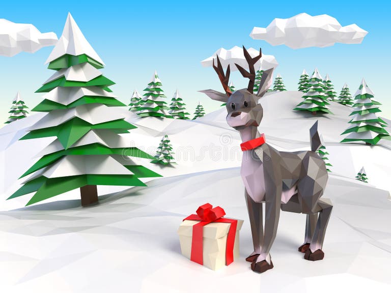 Reindeer at Christmas stock illustration. Illustration of christmas ...