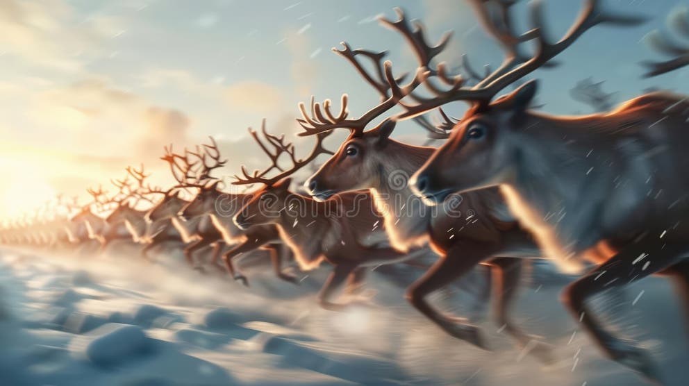 Reindeer Flight School for Santas Team Stock Illustration ...