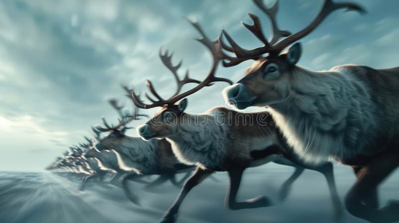 Reindeer Flight School for Santas Team Stock Illustration ...
