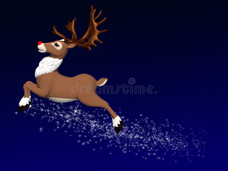 Reindeer Flying 1 stock illustration. Illustration of isolated - 28414639