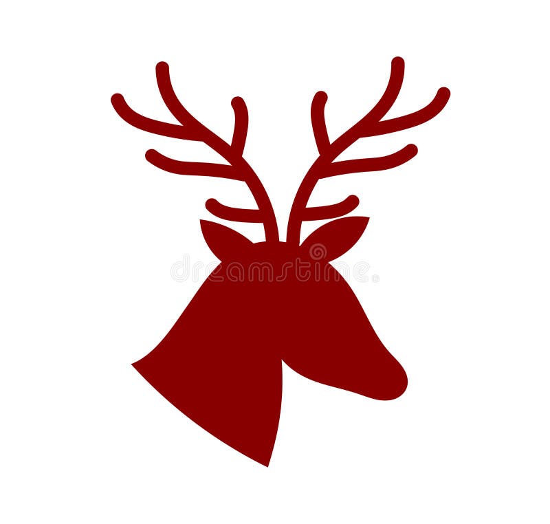 Reindeer head shape icon stock vector. Illustration of element - 258863810