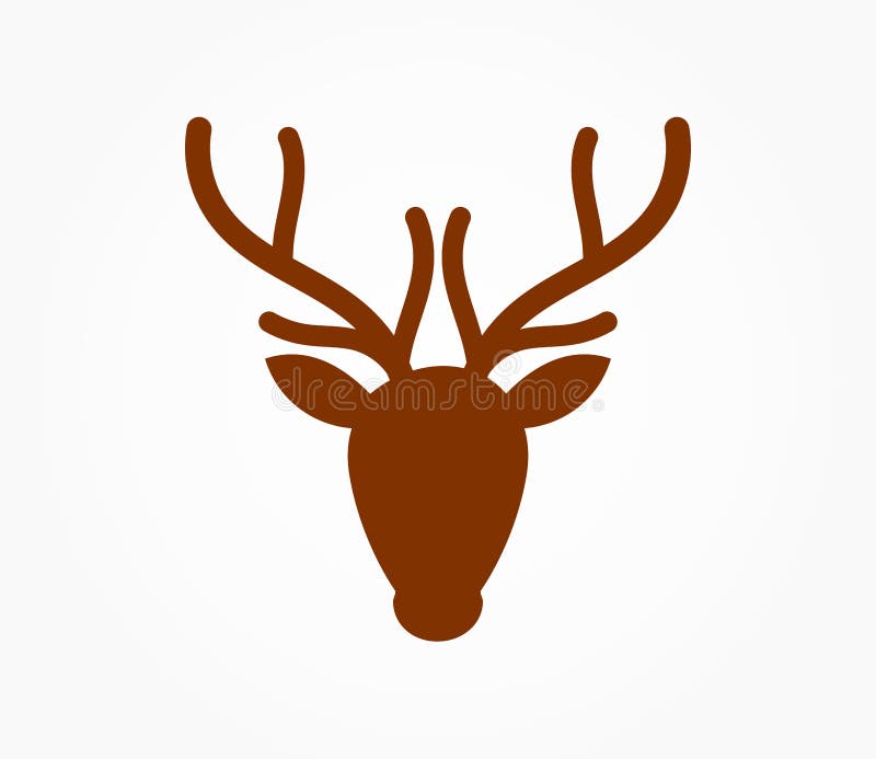 Reindeer head shape icon stock vector. Illustration of holiday - 262839005