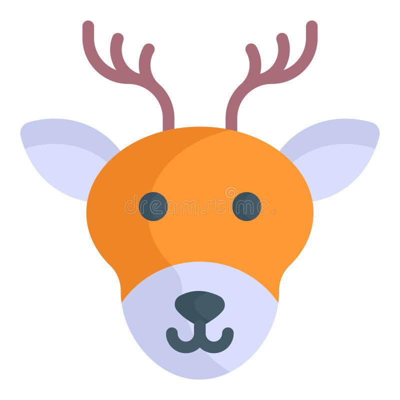Reindeer Icon, Christmas and Celebrations. Flat Symbol Collection ...