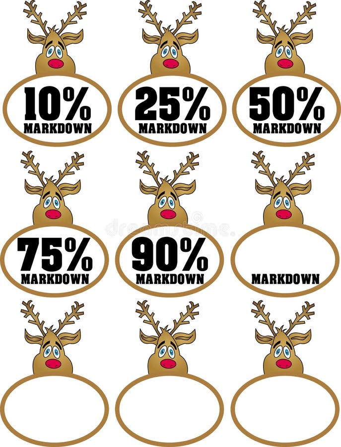 Reindeer Markdown Tags with Vector Stock Vector - Illustration of tags ...