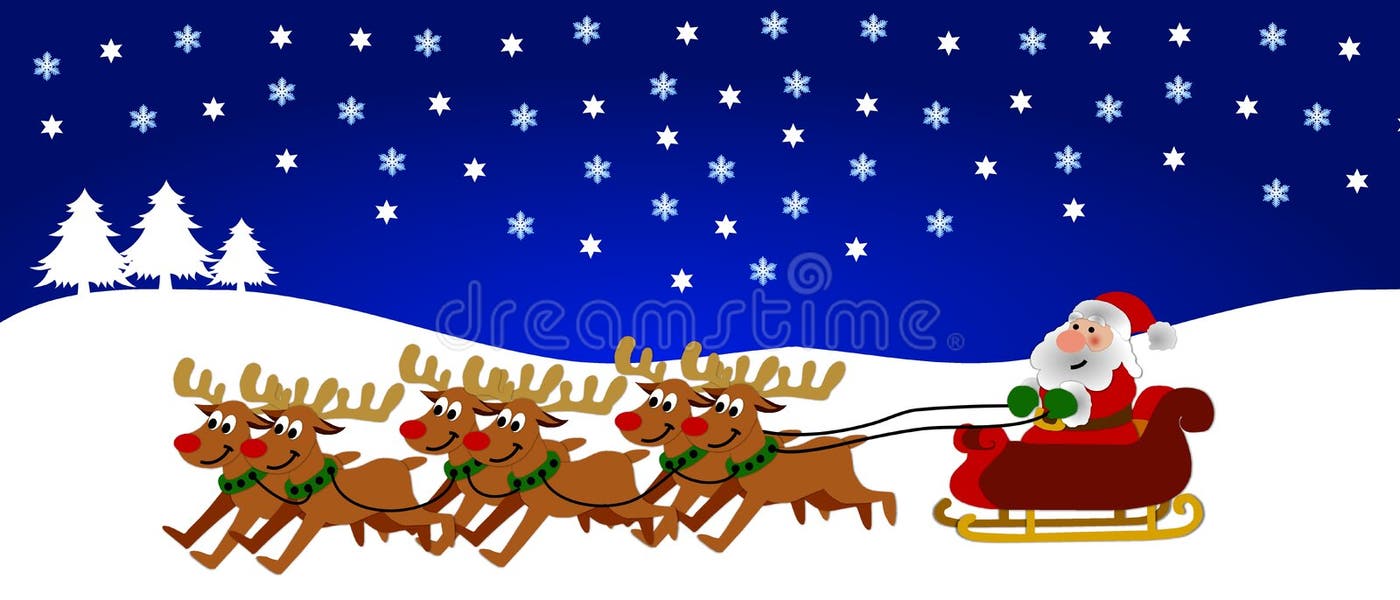 Santa Pulling Sleigh Stock Illustrations – 980 Santa Pulling Sleigh ...
