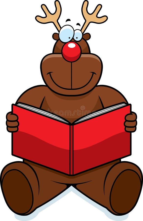 Reindeer Reading stock vector. Illustration of smiling - 14097428