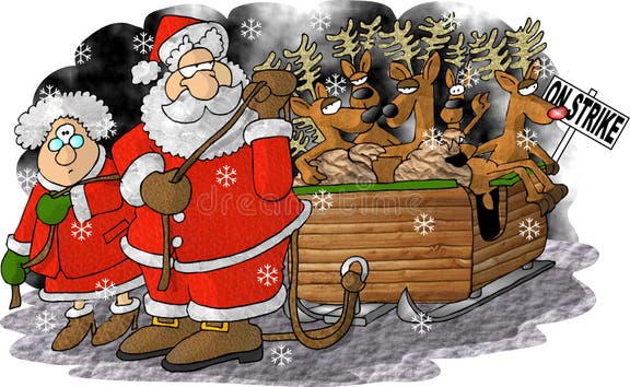 Reindeer on Strike stock illustration. Illustration of caricature - 27815