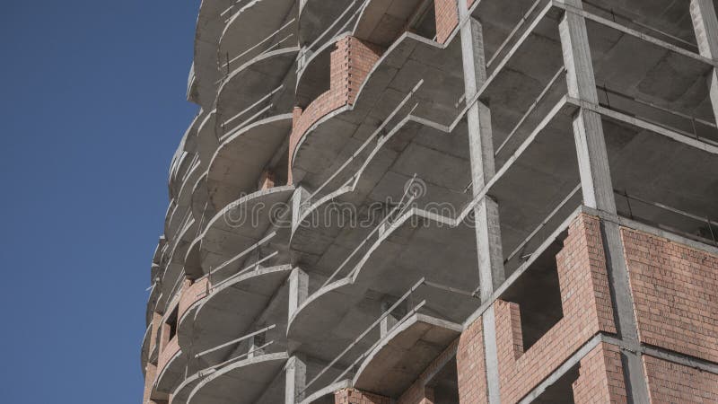 Reinforced Concrete and Brick Building Under Construction Stock Image ...