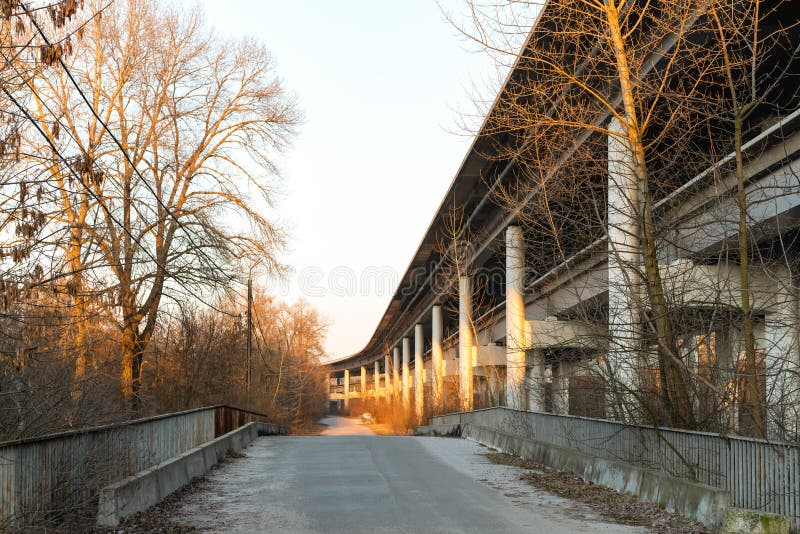 Reinforced Concrete Bridge Bottom View Stock Image - Image of rays ...