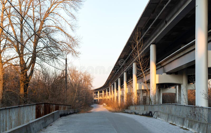 Reinforced Concrete Bridge Bottom View Stock Image - Image of industry ...