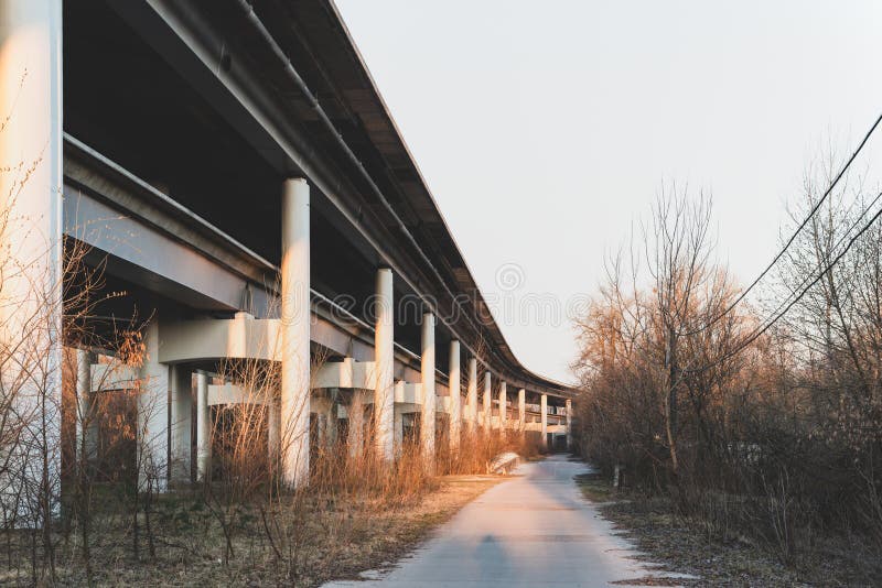 Reinforced Concrete Bridge Bottom View Stock Image - Image of view ...